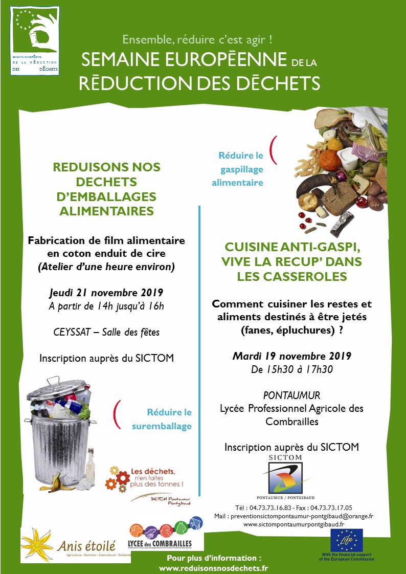 SEMAINE EUROPÉENNE DE LA RÉDUCTION DES DÉCHETS ! - SYDEM Dômes et ...
